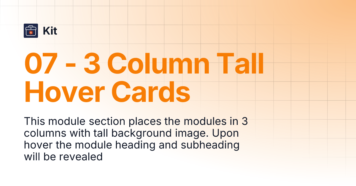 07 - 3 Column Tall Hover Cards | Kit