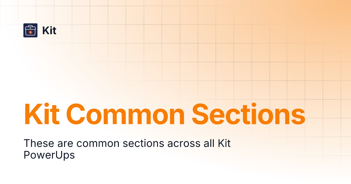 Kit Common Sections | Kit