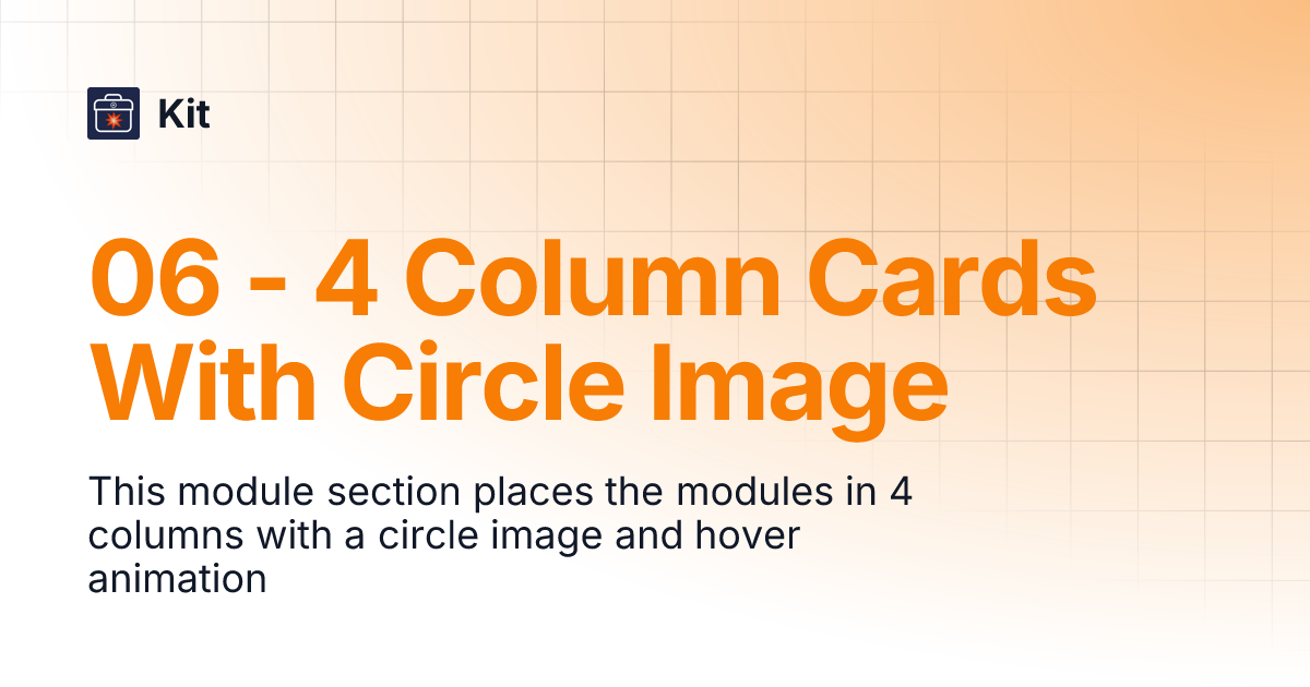 06 - 4 Column Cards With Circle Image | Kit