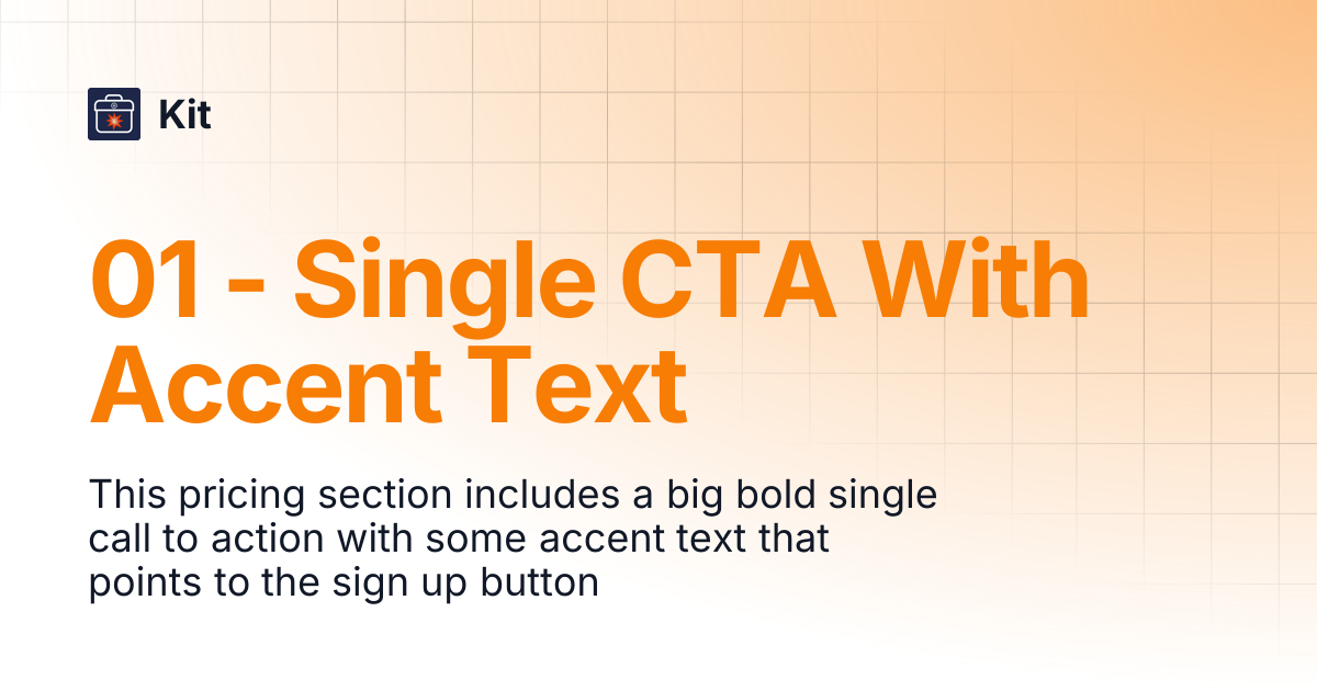 01 - Single CTA With Accent Text | Kit