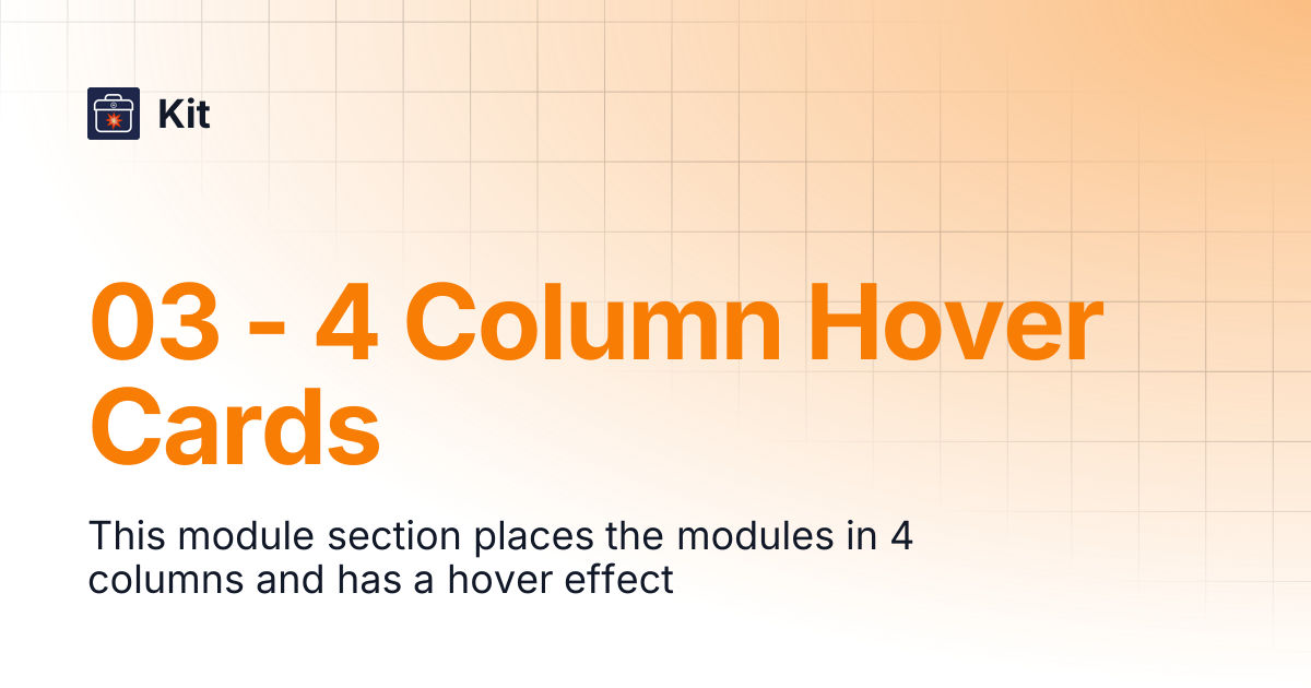 03 - 4 Column Hover Cards | Kit